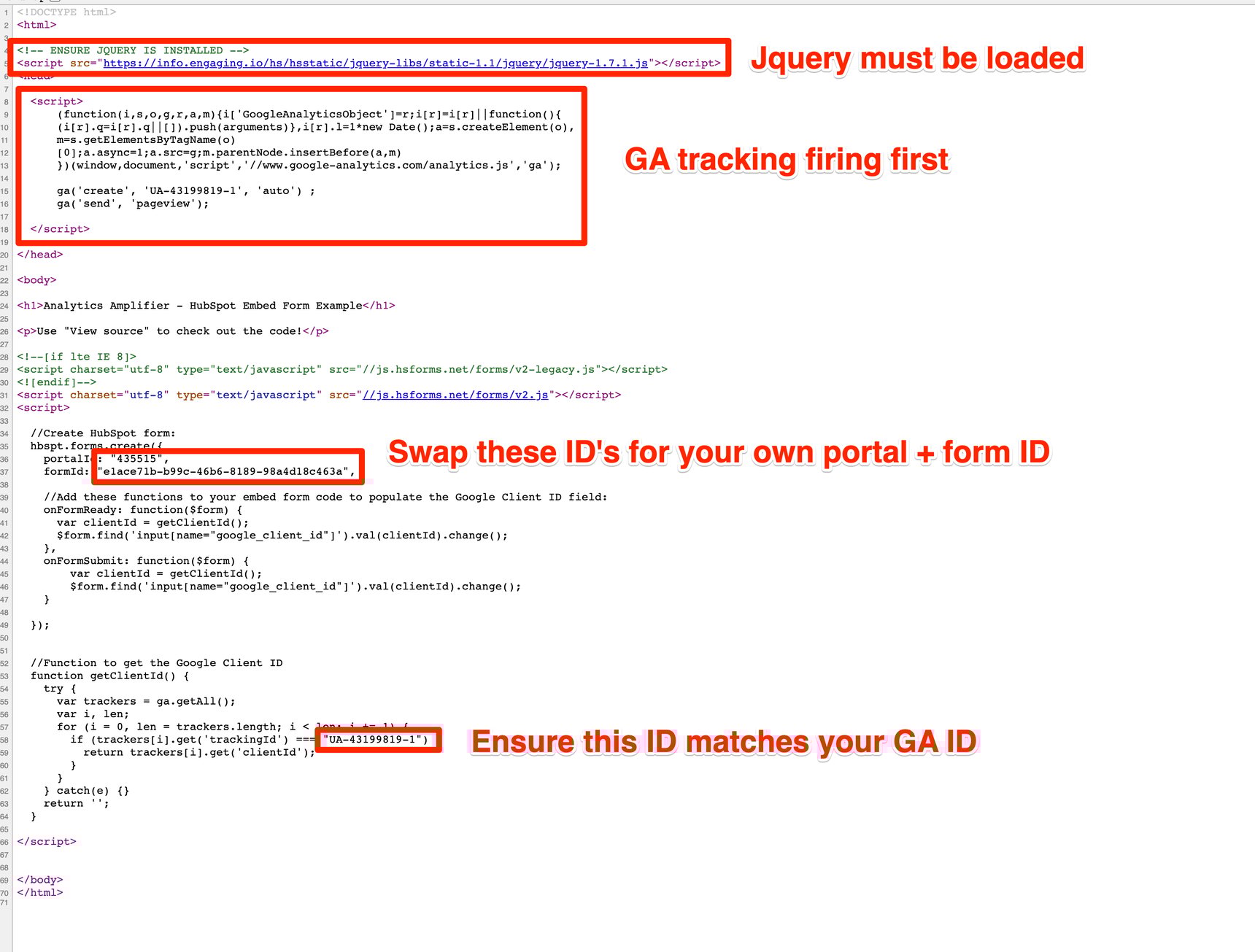HubSpot Form Embed Code Example HubSpot Form Embed Code Example