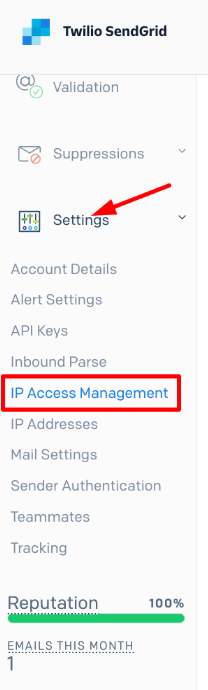 Whitelisting IP Addresses for SendGrid API Keys